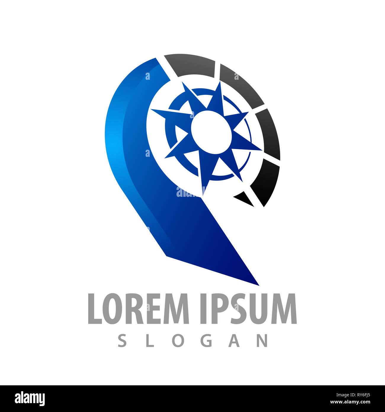 Initial letter P with compass logo concept design. Symbol graphic ...