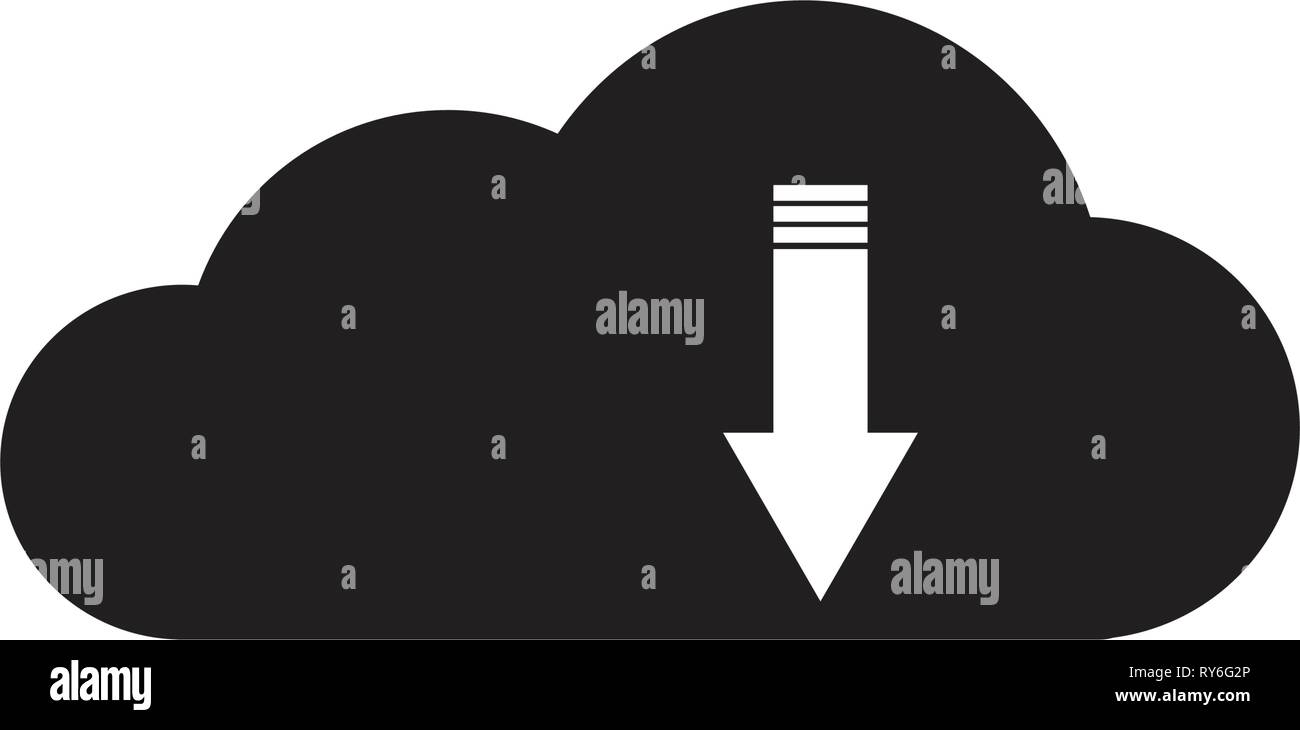Isolated cloud icon with a download arrow Stock Vector Image & Art - Alamy