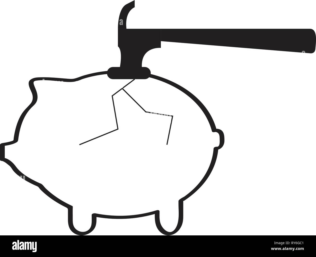 Bank broken Stock Vector Images - Alamy