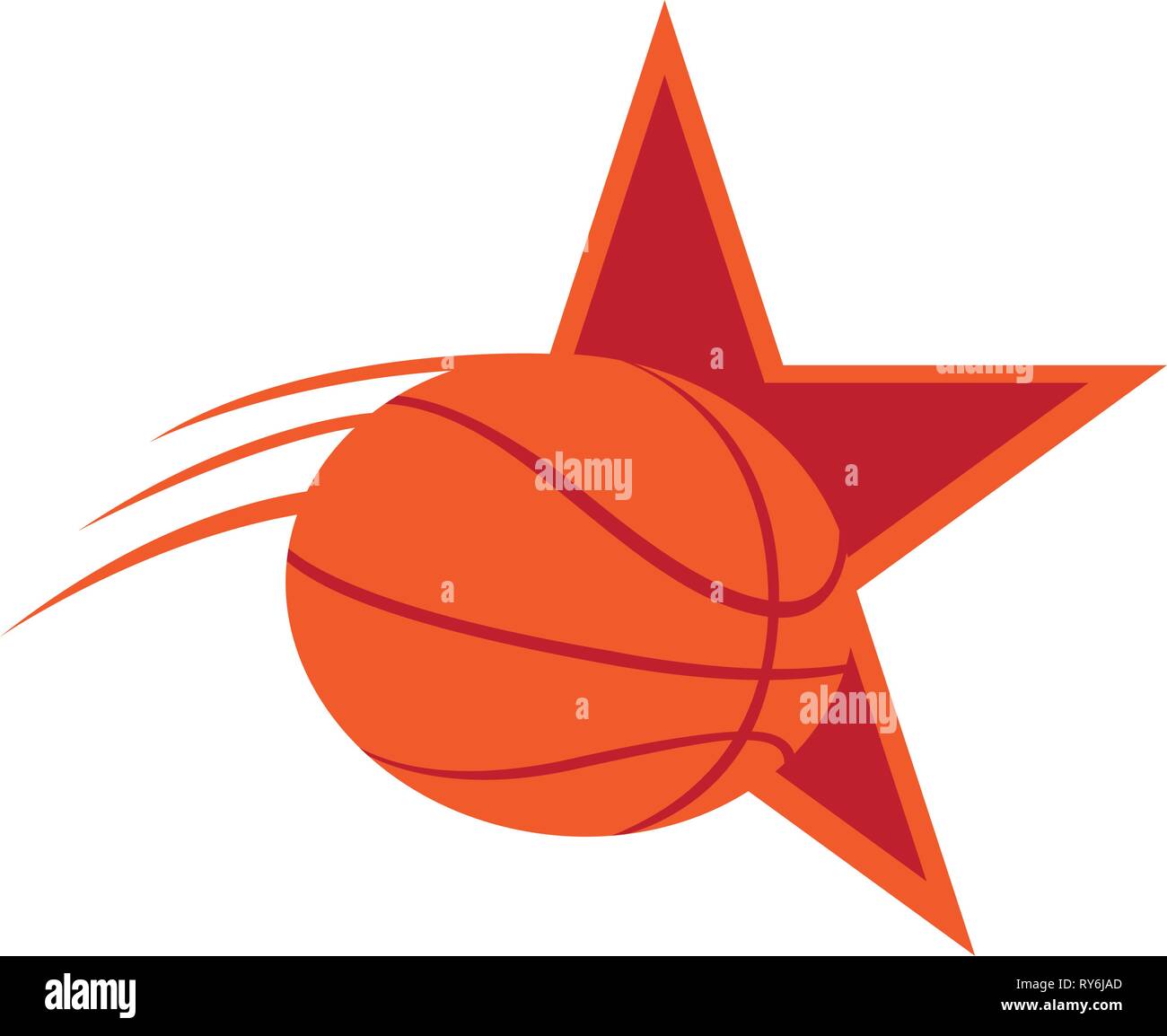 Basketball ball with a star Stock Vector Image & Art - Alamy