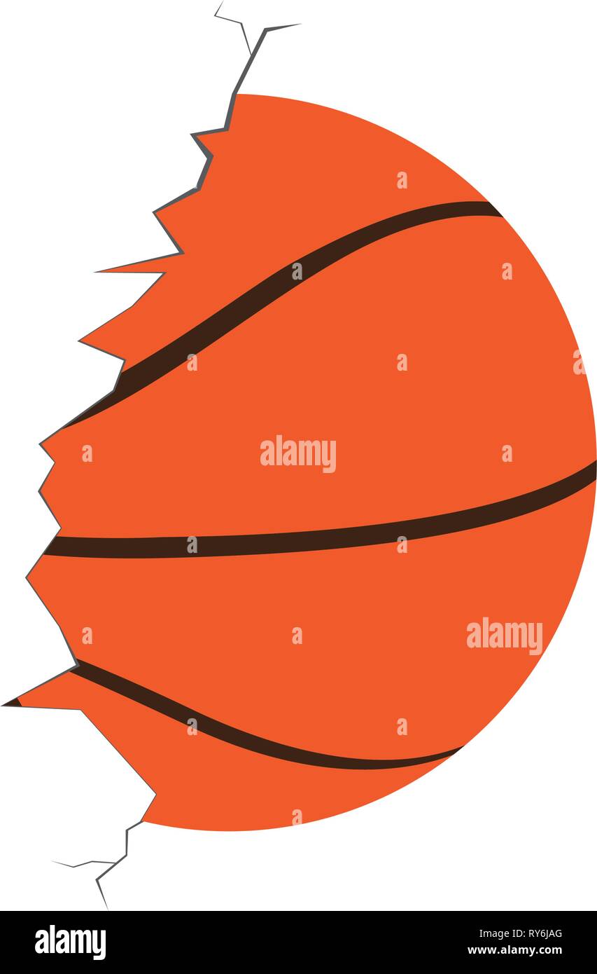 Basketball ball in a cracked wall Stock Vector Image & Art - Alamy