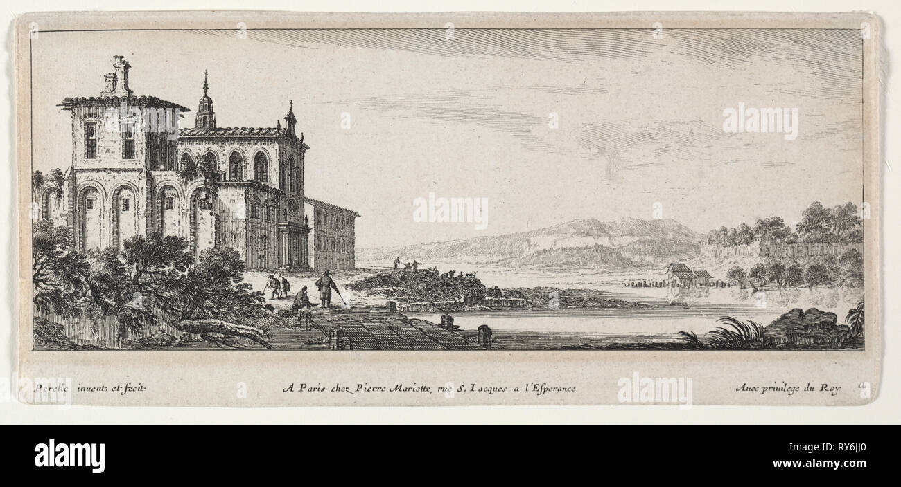 River Scene. Gabriel Perelle (French, c. 1603-1677). Etching Stock ...