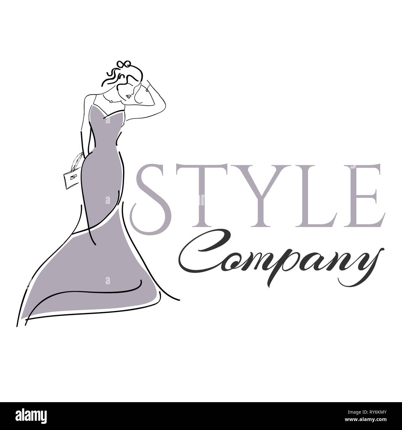 Stylish woman logo Stock Photo - Alamy