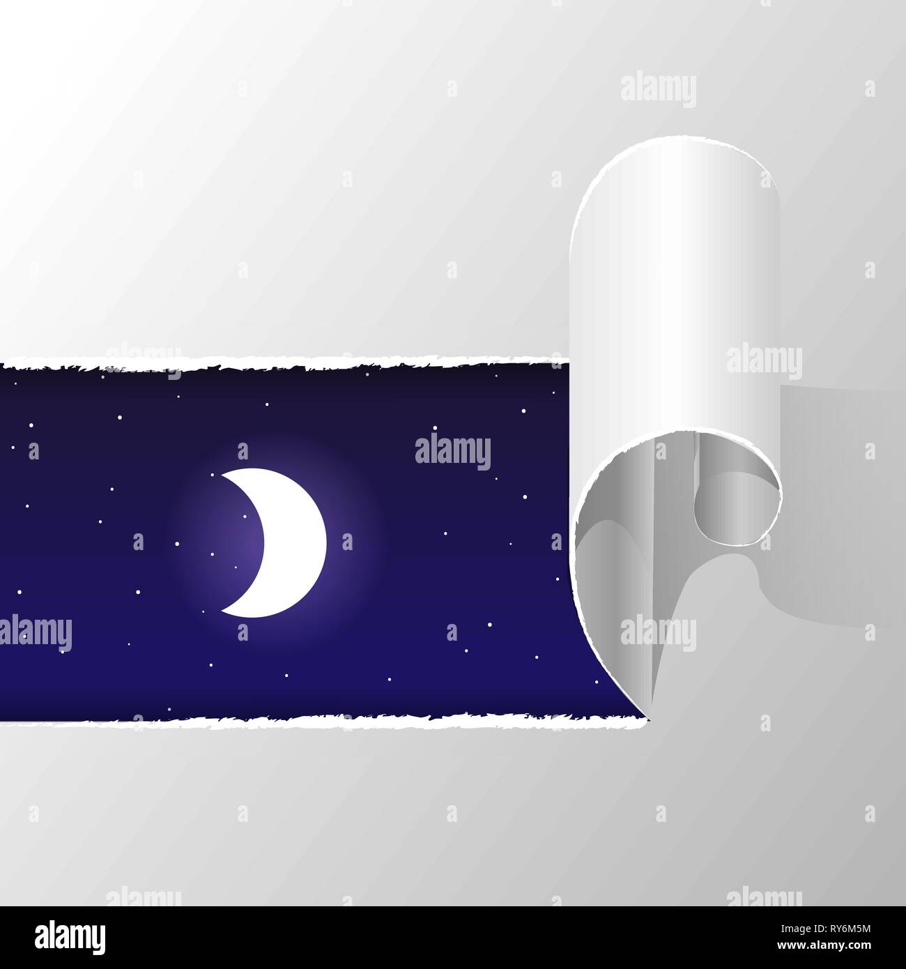 Torn paper and night sky with moon Stock Vector Image & Art - Alamy