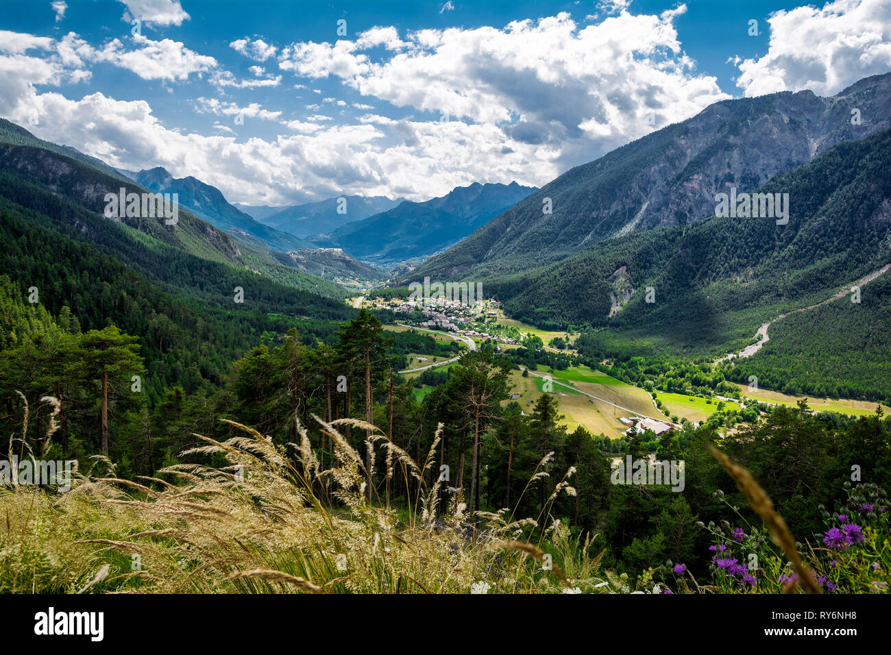 Amazing summer landscape with Valley of Val-des-Pres, Briancon , Park ...