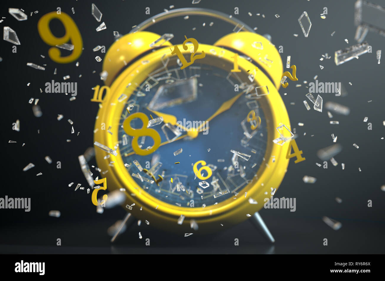 Clock with fallen numbers hi-res stock photography and images - Alamy