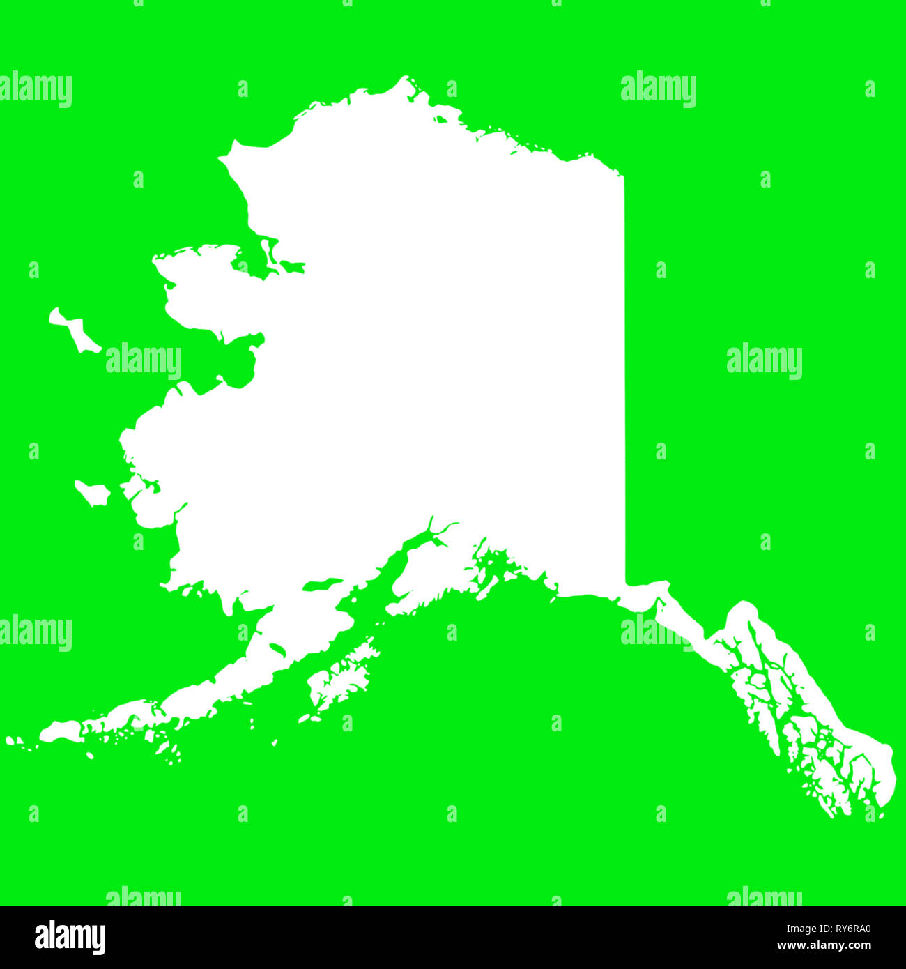 Alaska state map black and white hi-res stock photography and images ...