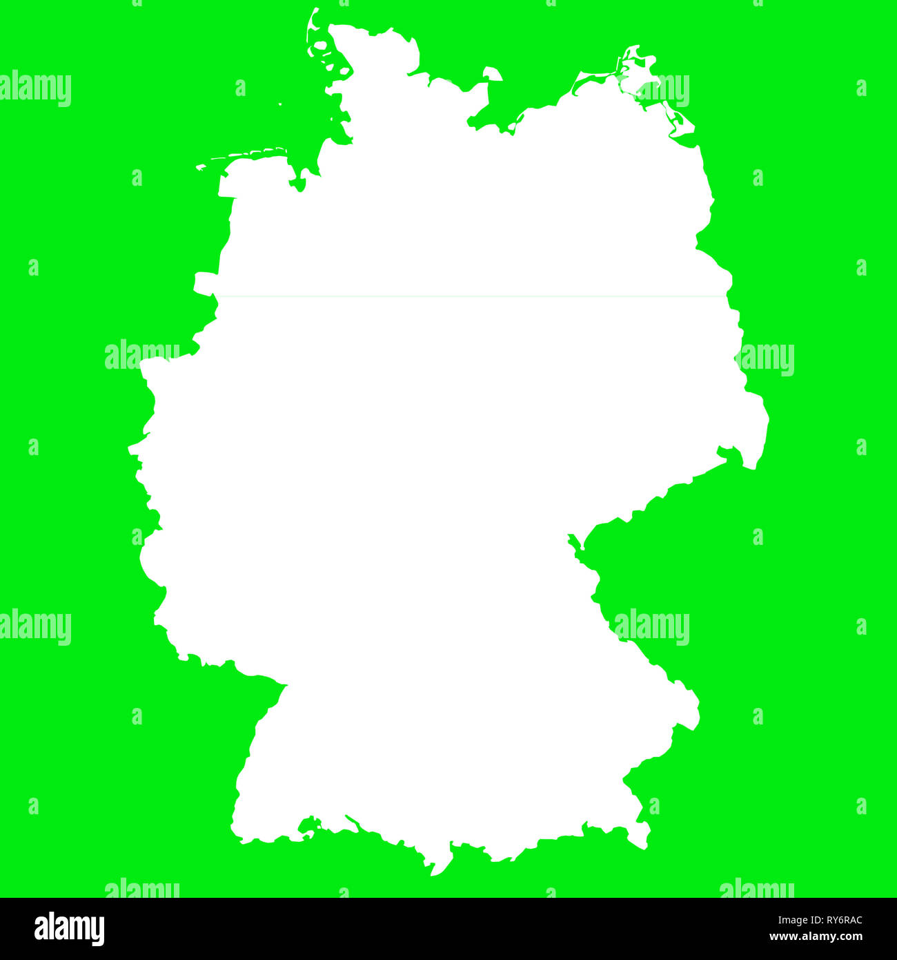 Germany Map Outline White on Green Screen Stock Photo - Alamy