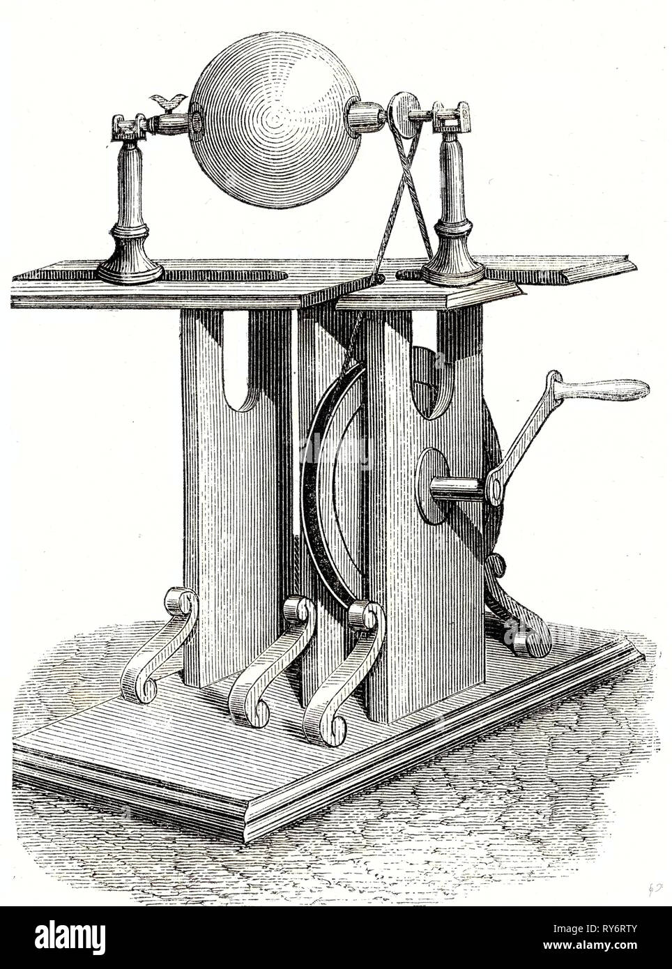 Hauksbee's Second Electric Machine Stock Photo - Alamy