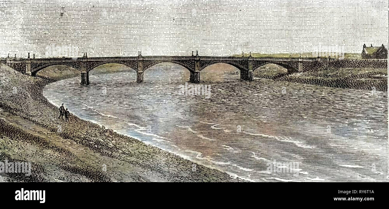 Aberdeen UK Victoria Bridge Across the Dee 1885 Stock Photo - Alamy