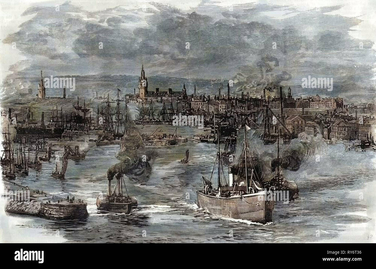 Aberdeen Victoria Docks the Port 1885 UK Stock Photo - Alamy
