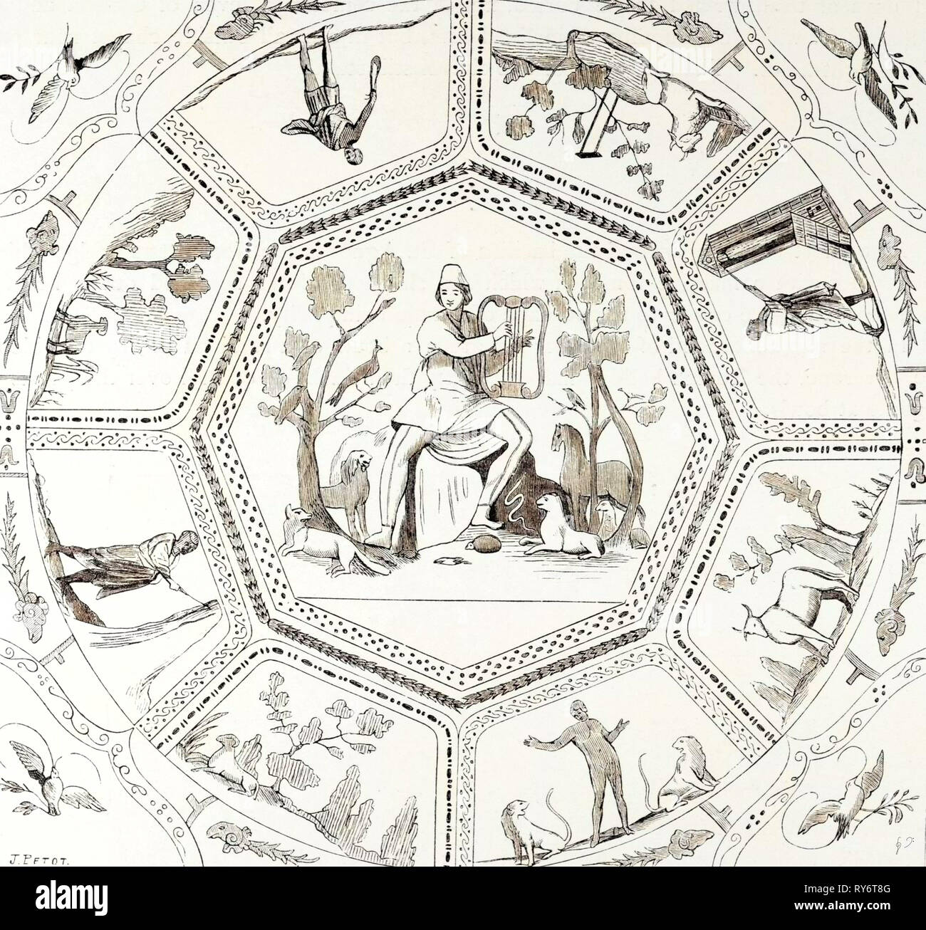 Rome Italy 1875 Paintings of the First Century on a Chapel Vault ...