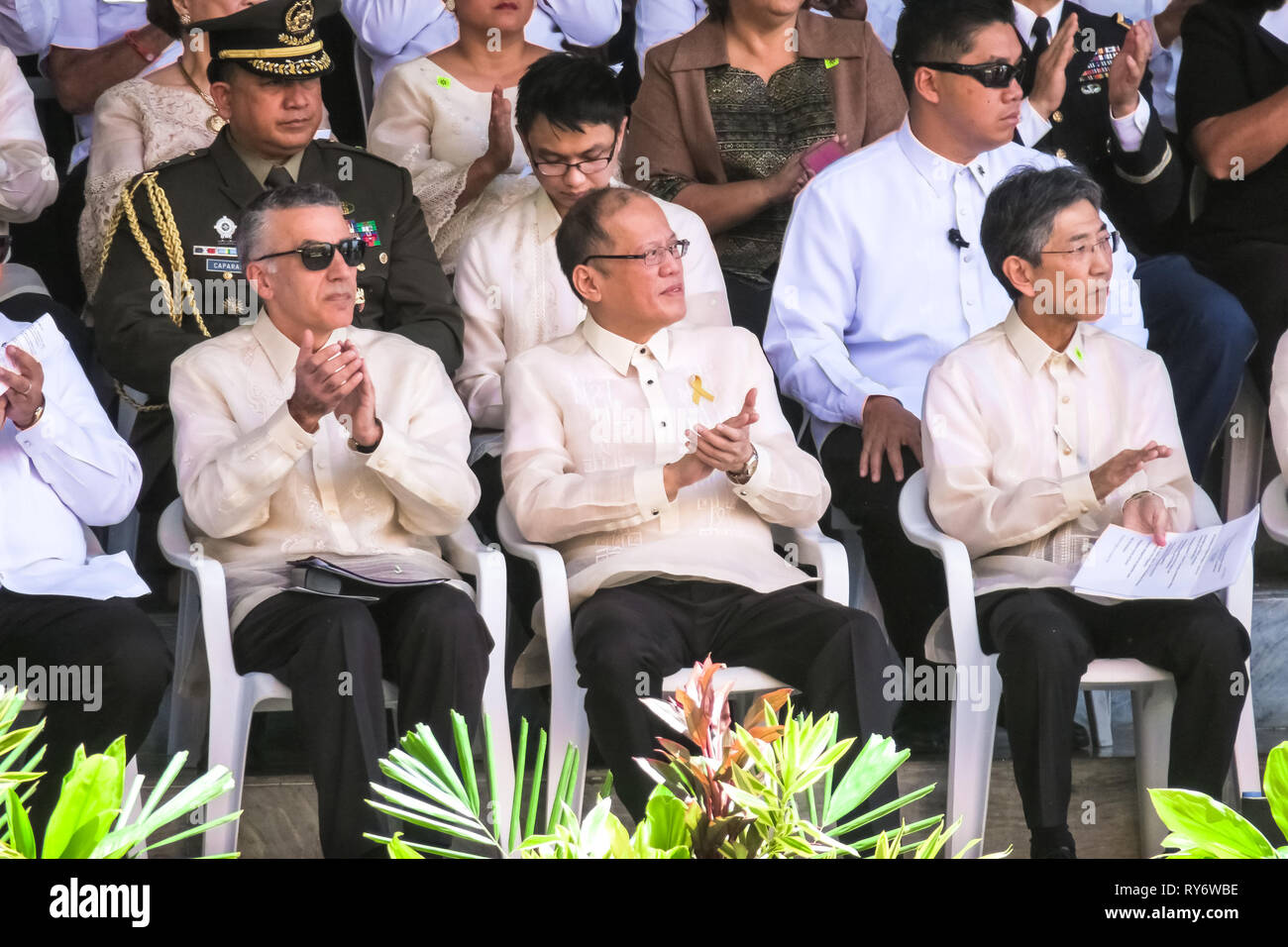 U.S. Ambassador Philip Goldberg (left), 15th Filipino President Benigno ...