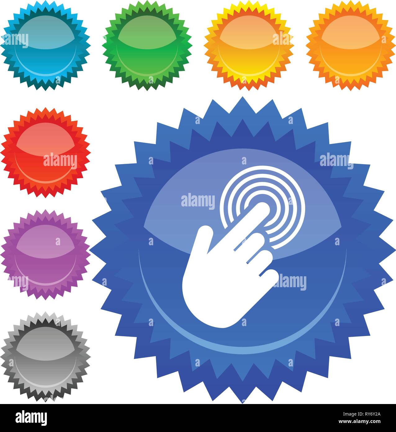 Tapping touchscreen on interface, mobile phone, icon Stock Vector Image ...