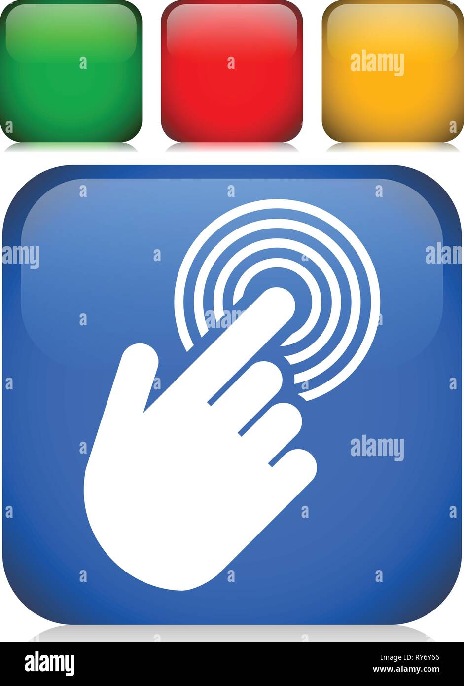 Tapping touchscreen on interface, mobile phone, icon Stock Vector Image ...
