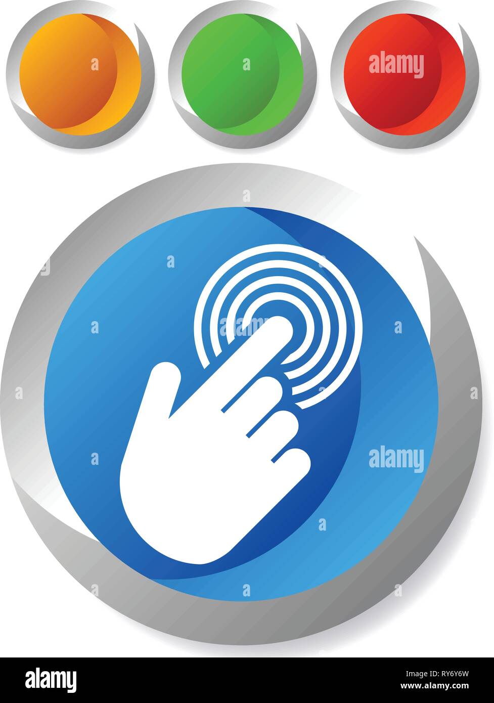 Tapping touchscreen on interface, mobile phone, icon Stock Vector Image ...