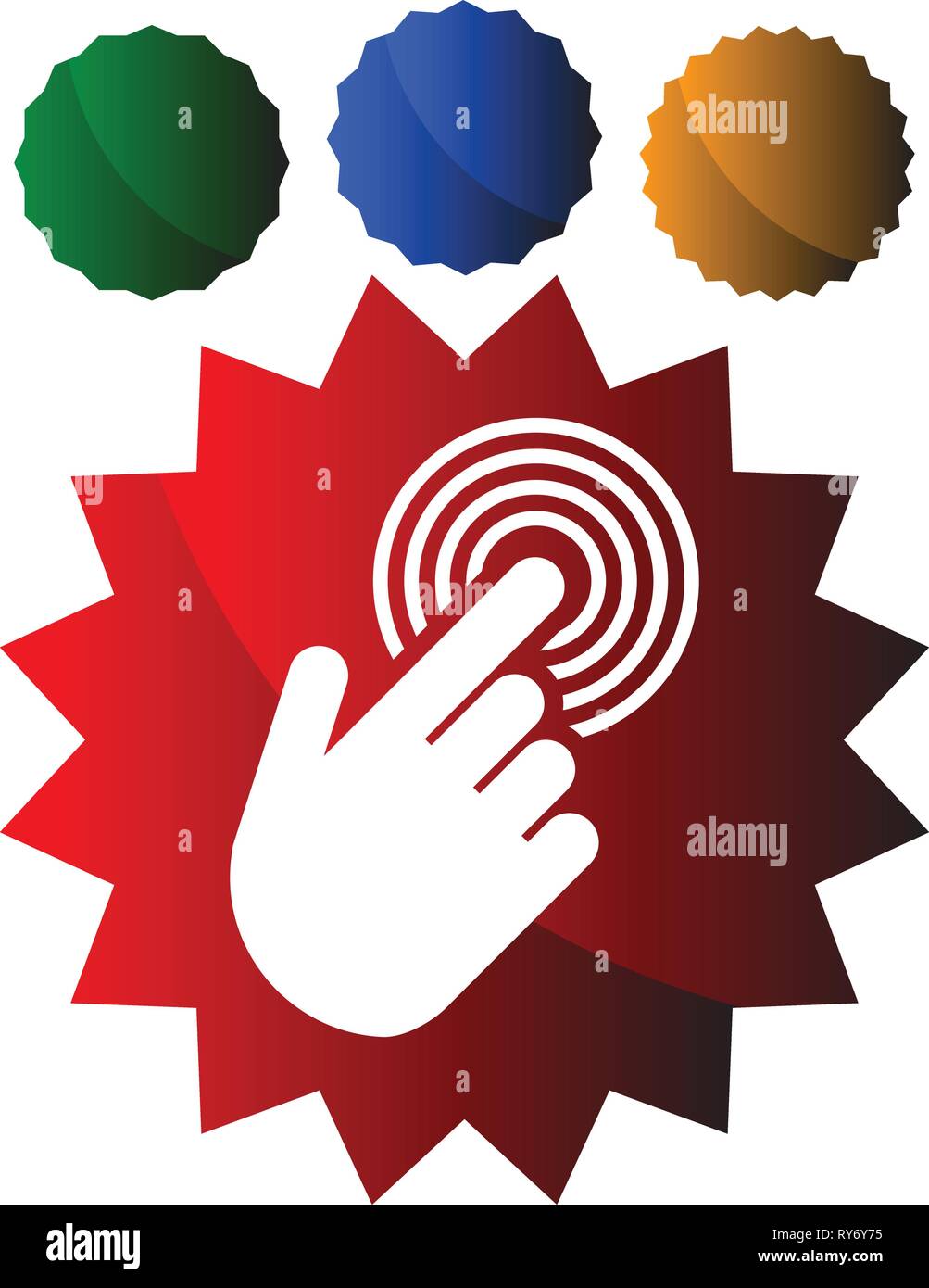 Tapping touchscreen on interface, mobile phone, icon Stock Vector Image ...