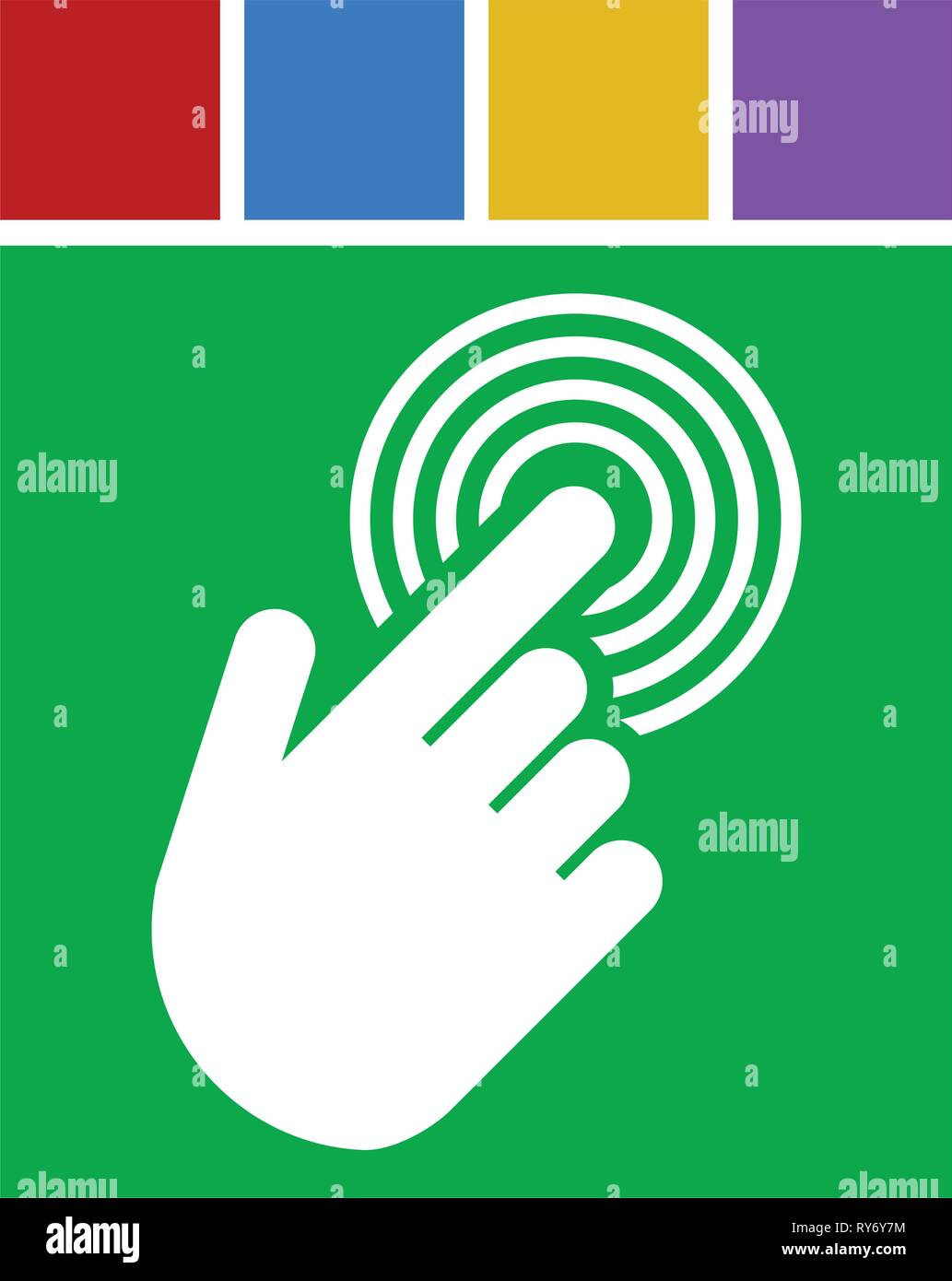 Tapping touchscreen on interface, mobile phone, icon Stock Vector Image ...