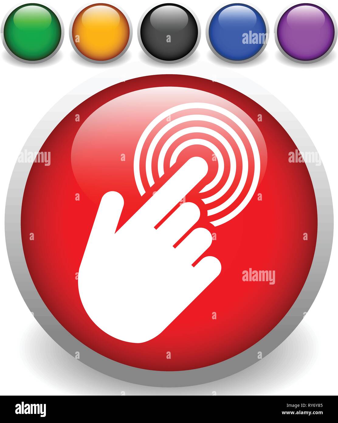 Tapping touchscreen on interface, mobile phone, icon Stock Vector Image ...