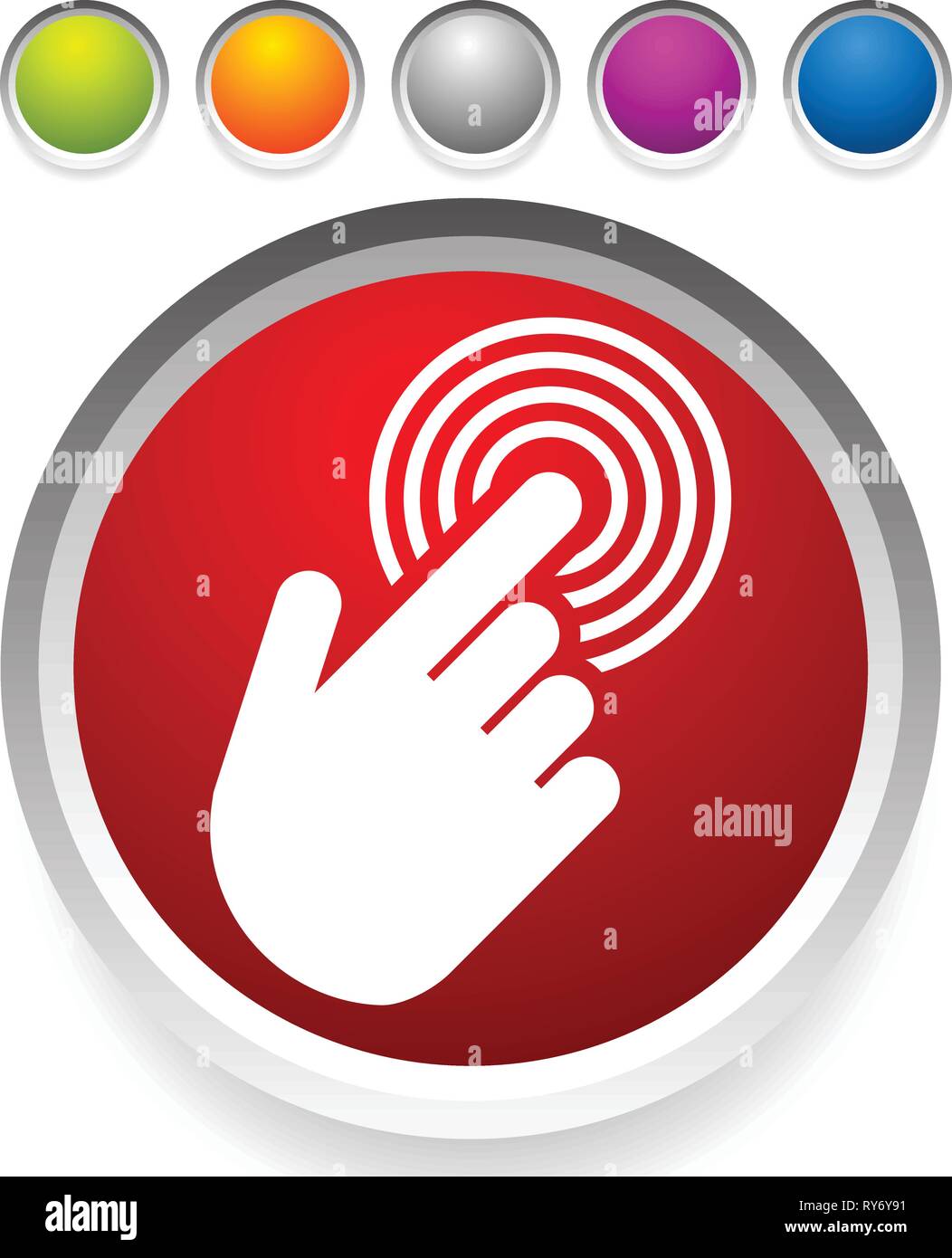 Tapping touchscreen on interface, mobile phone, icon Stock Vector Image ...