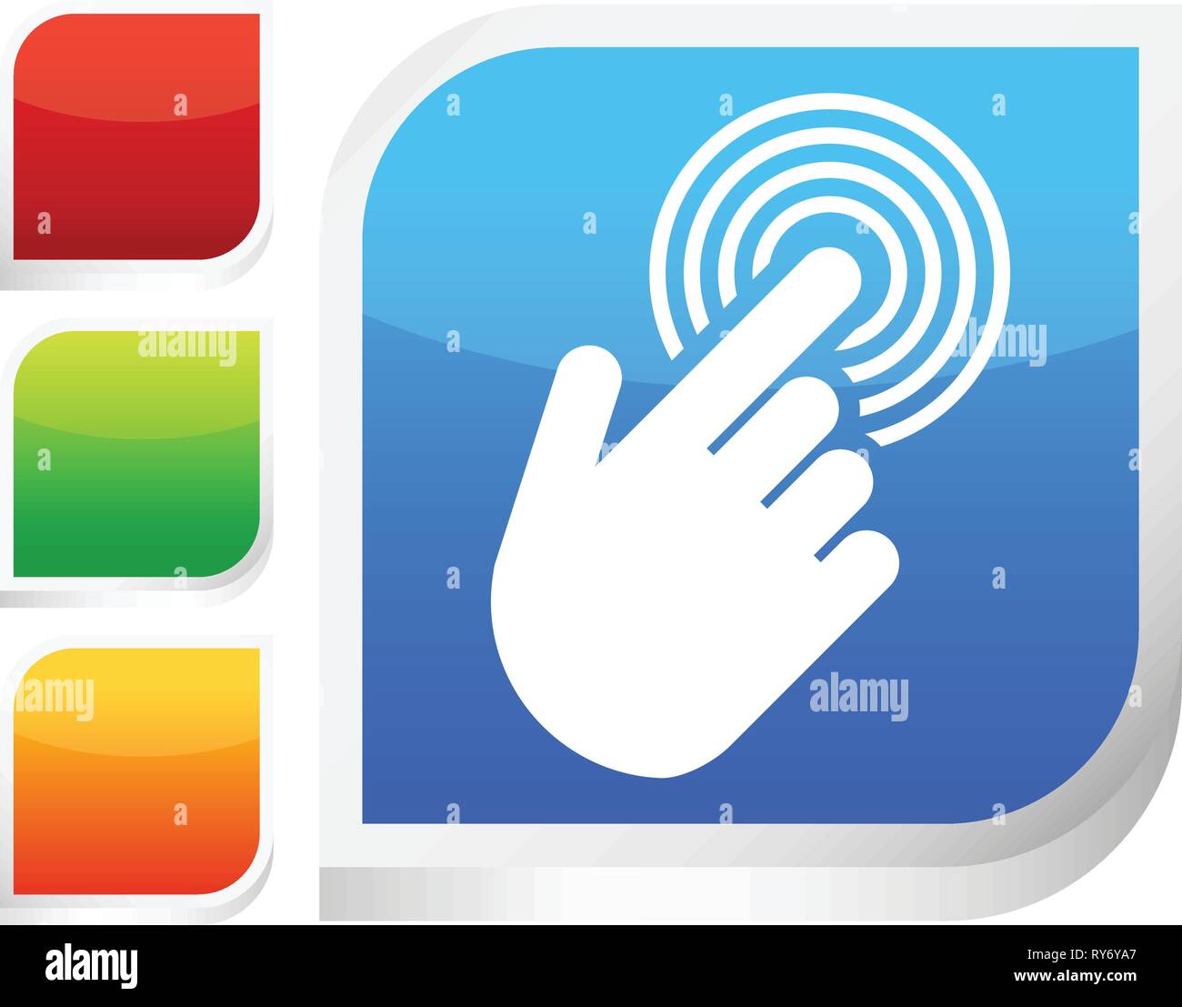 Tapping touchscreen on interface, mobile phone, icon Stock Vector Image ...