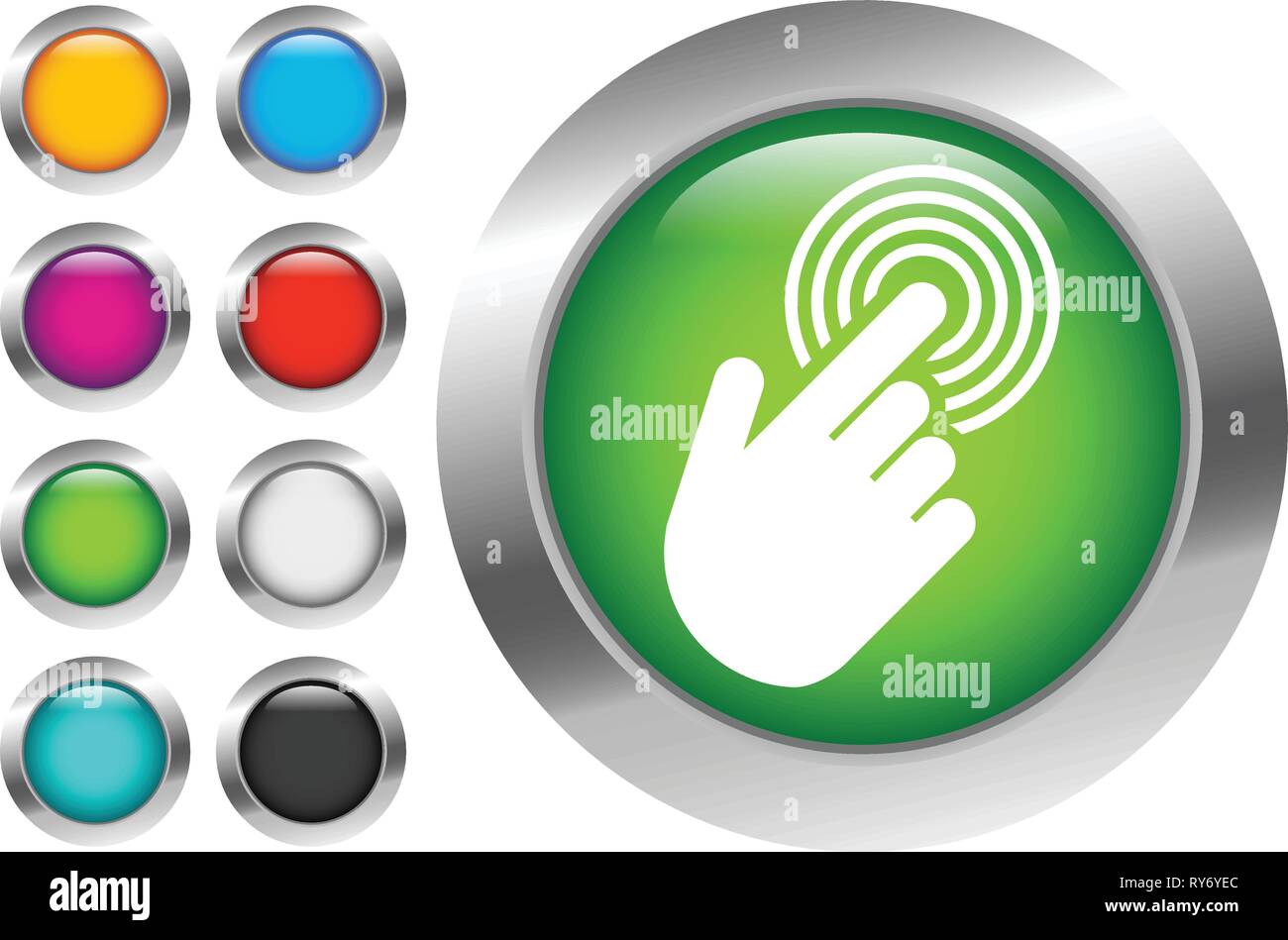 Tapping touchscreen on interface, mobile phone, icon Stock Vector Image ...