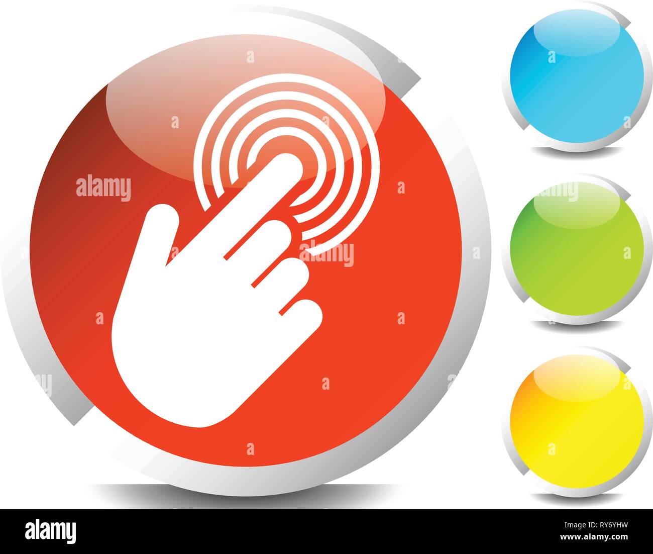 Finger tapping smartphone fingerprint icon hi-res stock photography and ...