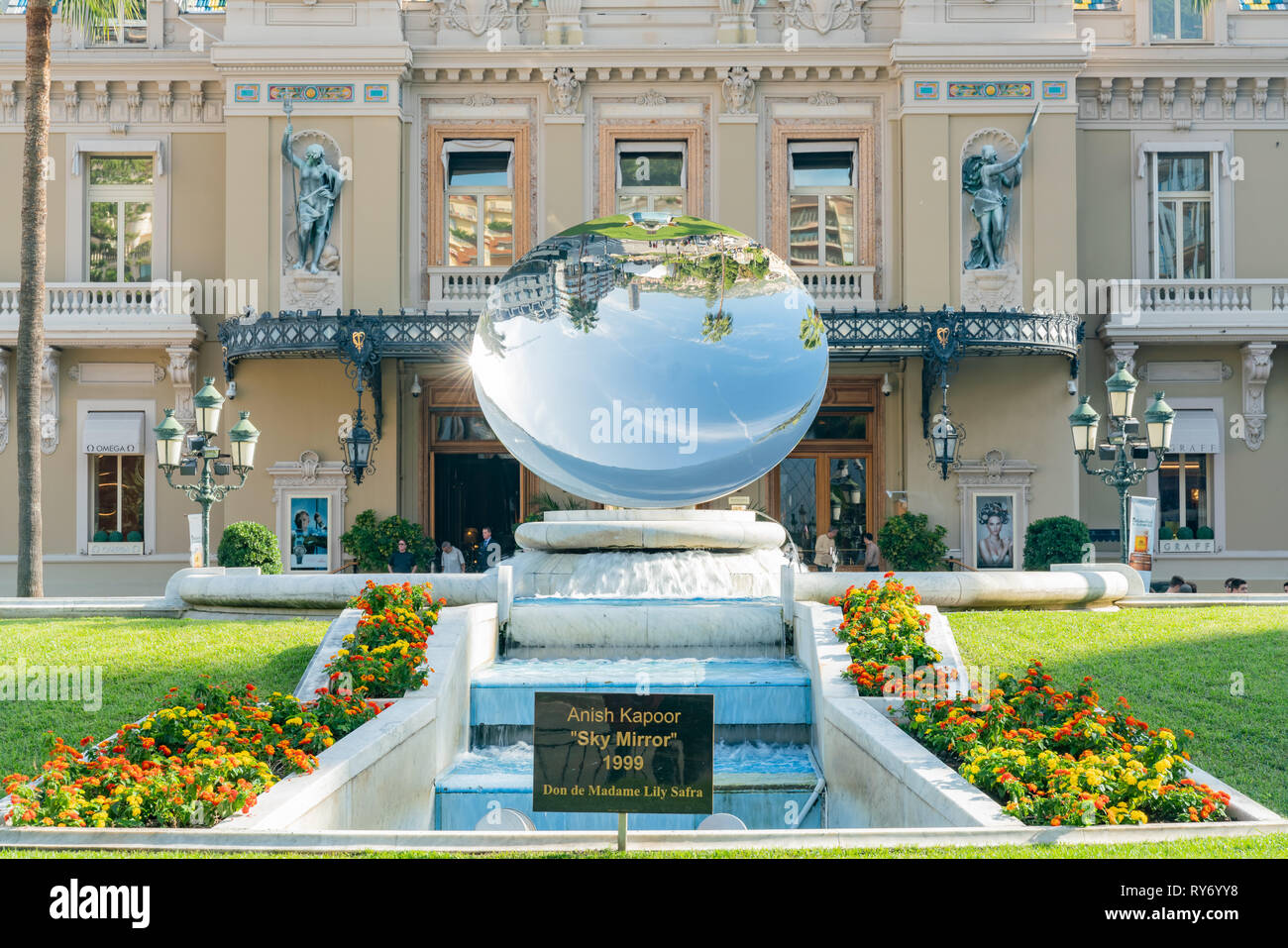 Monaco, OCT 21: The famous Casino Monte-Carlo with Anish Kapoor mirror ...