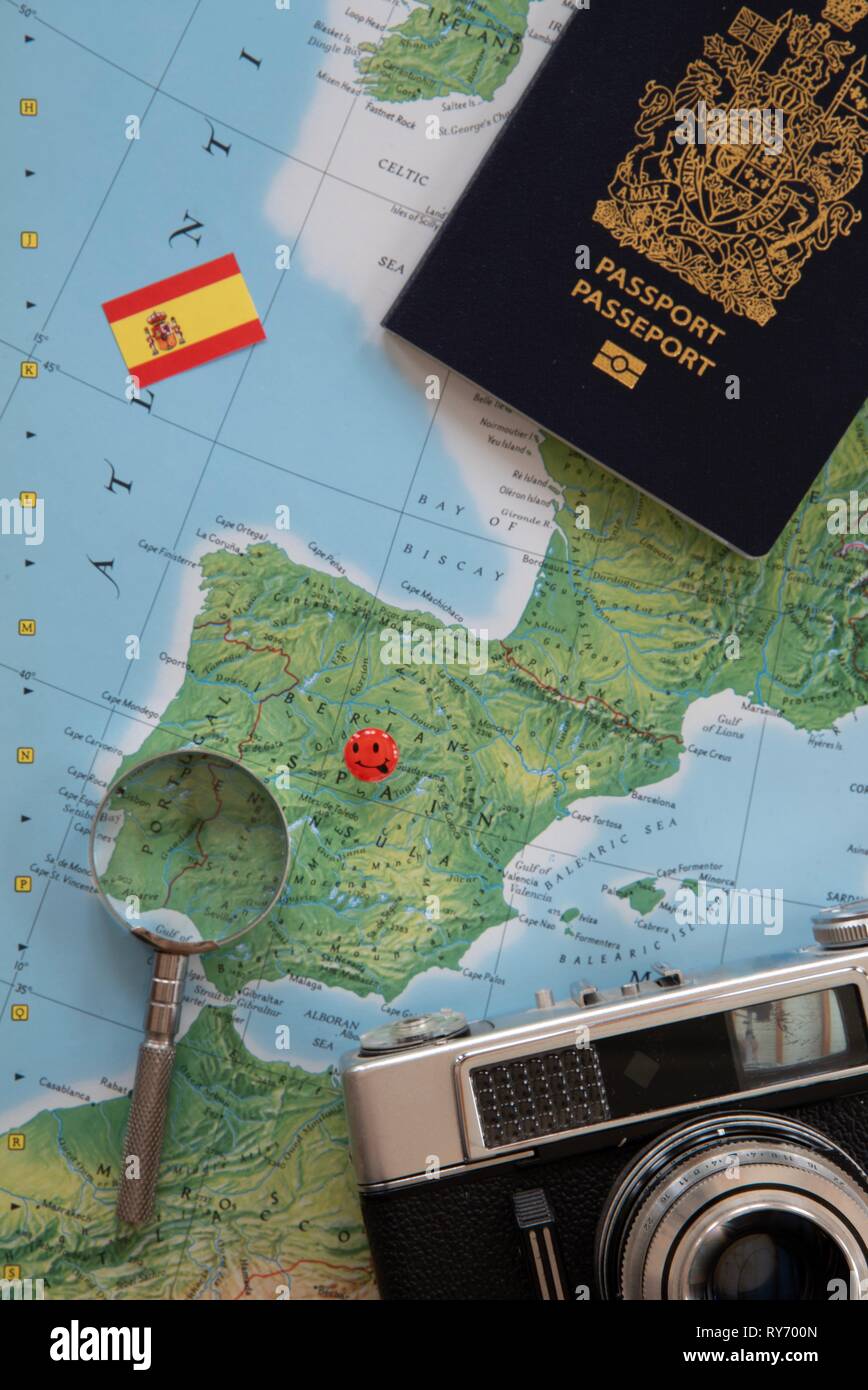Spain on world map hi-res stock photography and images - Alamy