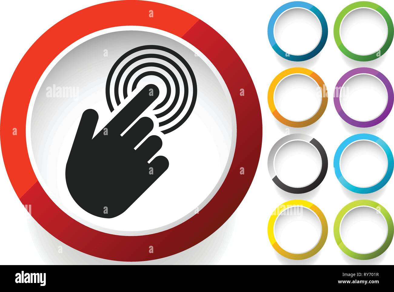 Tapping touchscreen on interface, mobile phone, icon Stock Vector Image ...