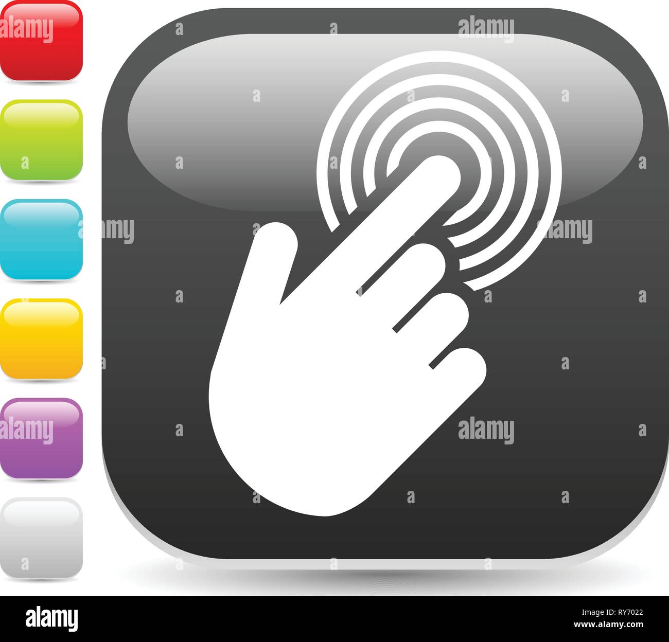 Tapping touchscreen on interface, mobile phone, icon Stock Vector Image ...