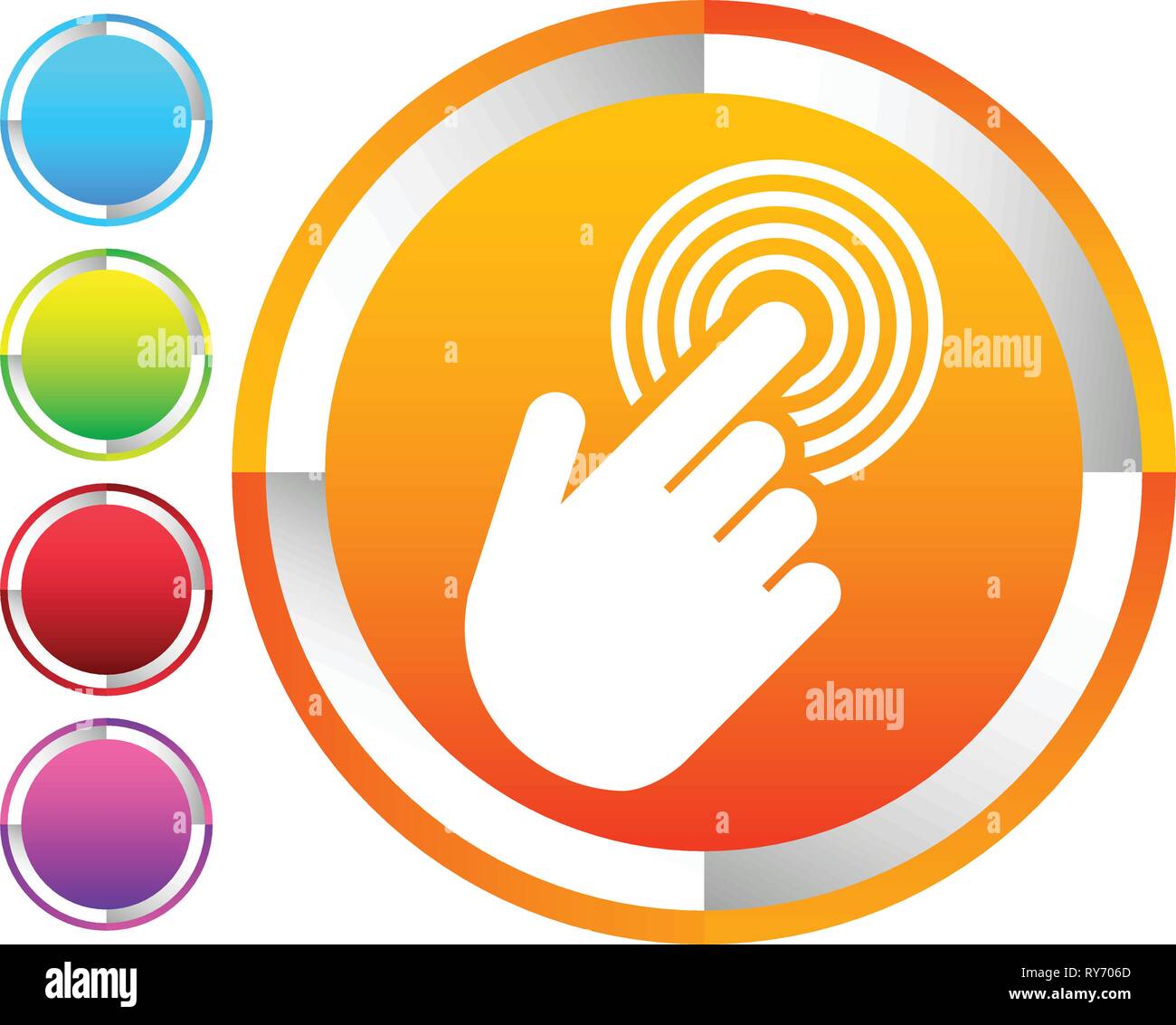 Tapping touchscreen on interface, mobile phone, icon Stock Vector Image ...