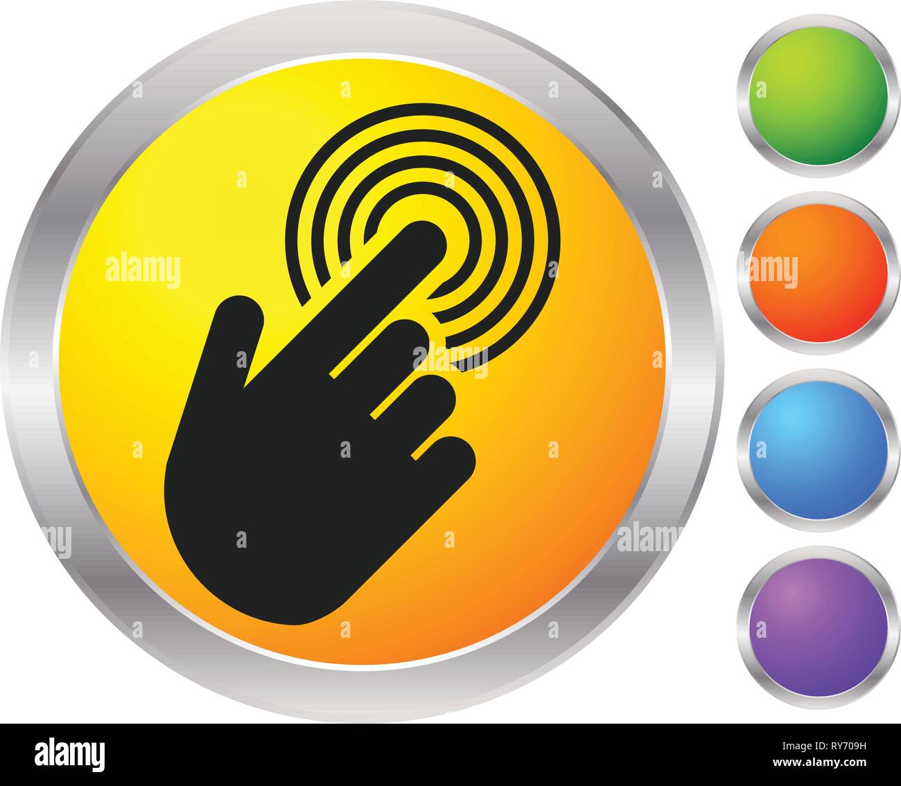 Tapping touchscreen on interface, mobile phone, icon Stock Vector Image ...