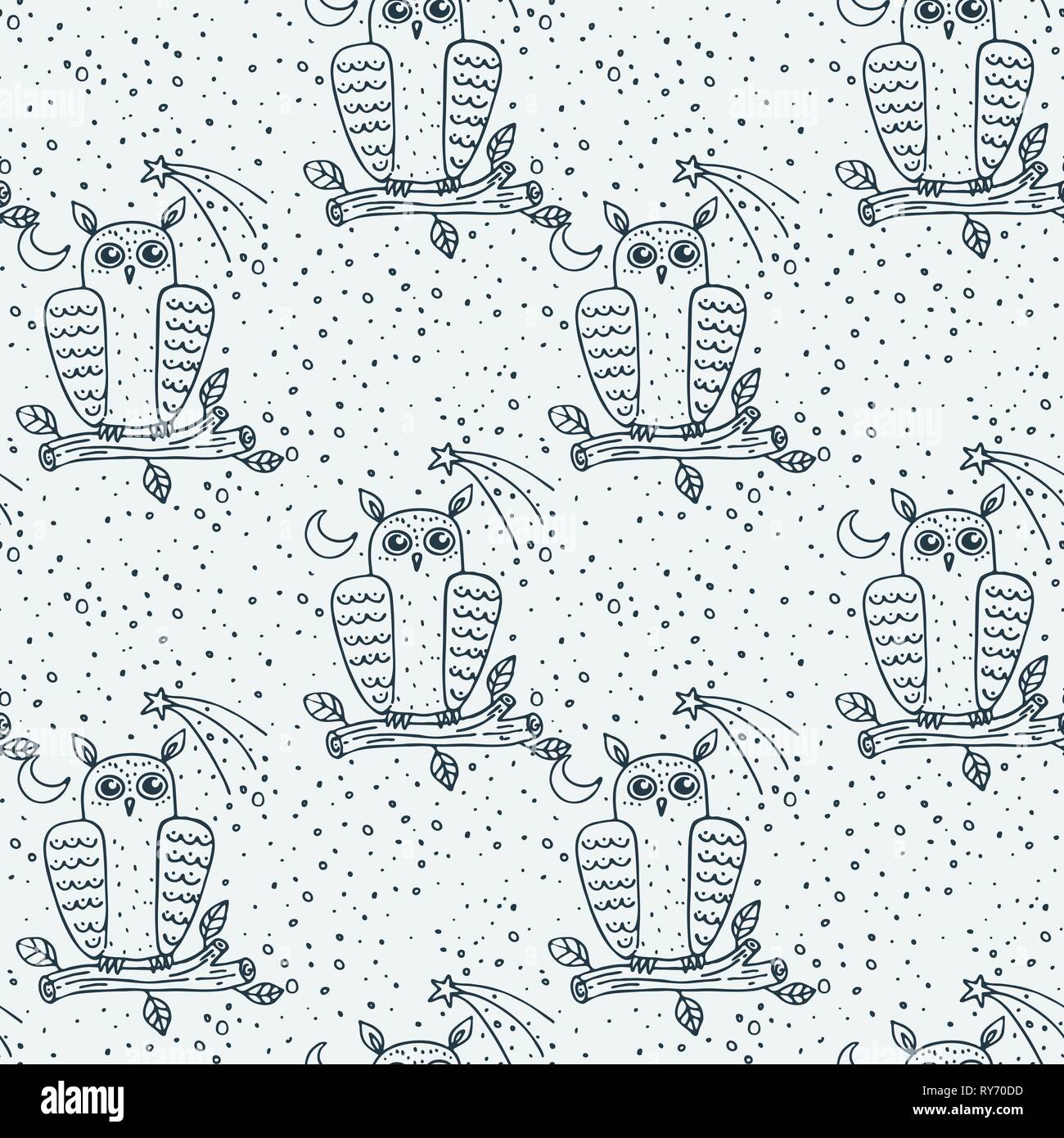 Seamless cute childish pattern with hand drawn cute animals. Creative ...