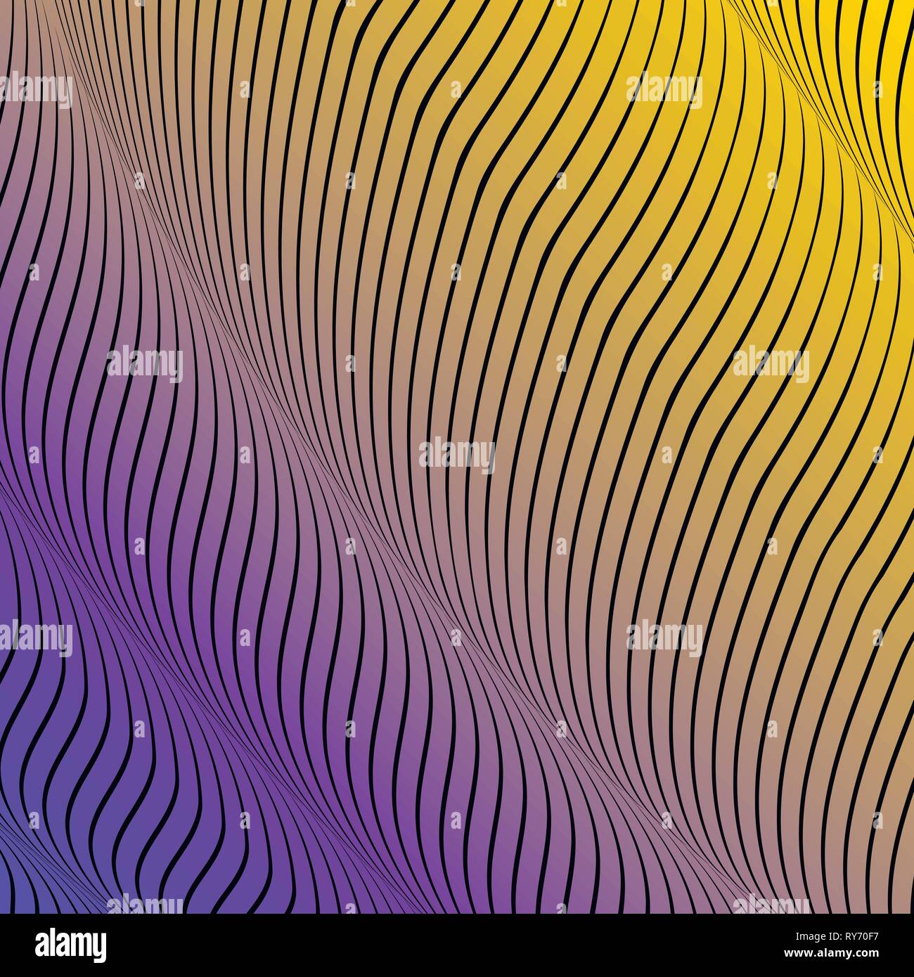 Abstract acid color wavy background, optical art, opart striped. Neon ...