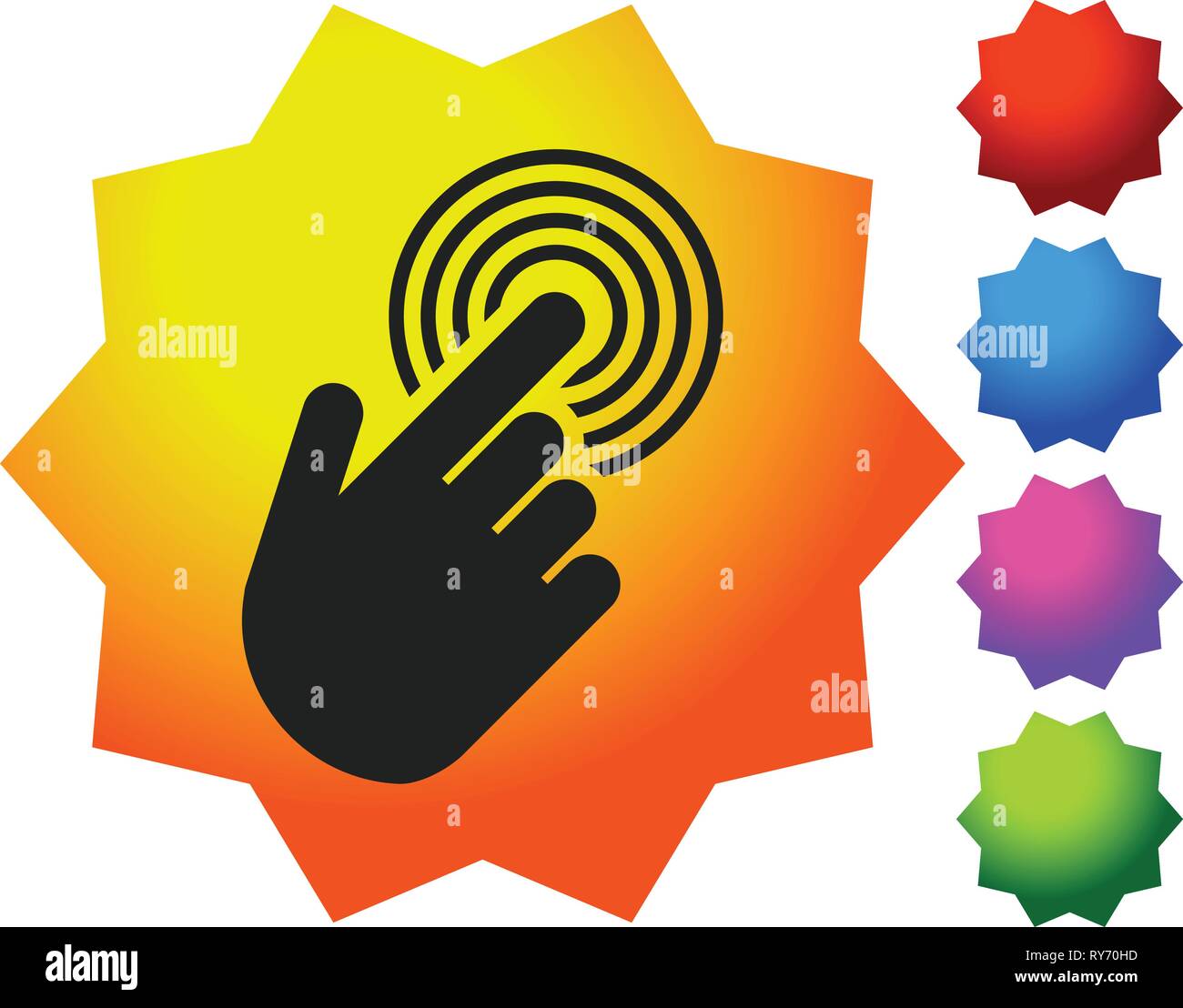 Tapping on screen Stock Vector Images - Alamy