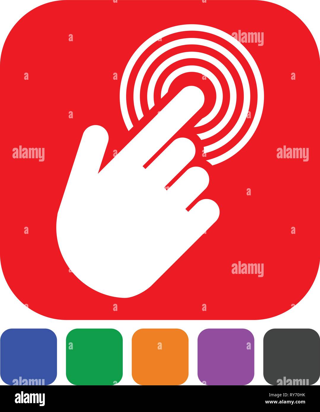 Tapping touchscreen on interface, mobile phone, icon Stock Vector Image ...