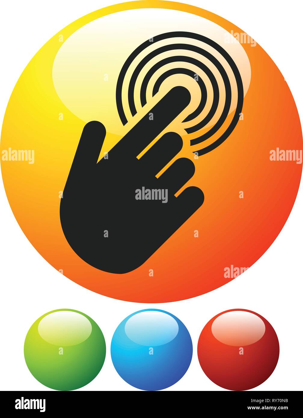 Tapping touchscreen on interface, mobile phone, icon Stock Vector Image ...