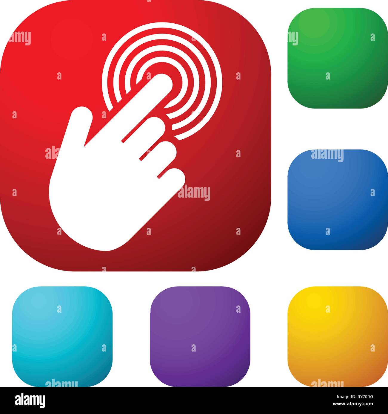 Tapping touchscreen on interface, mobile phone, icon Stock Vector Image ...