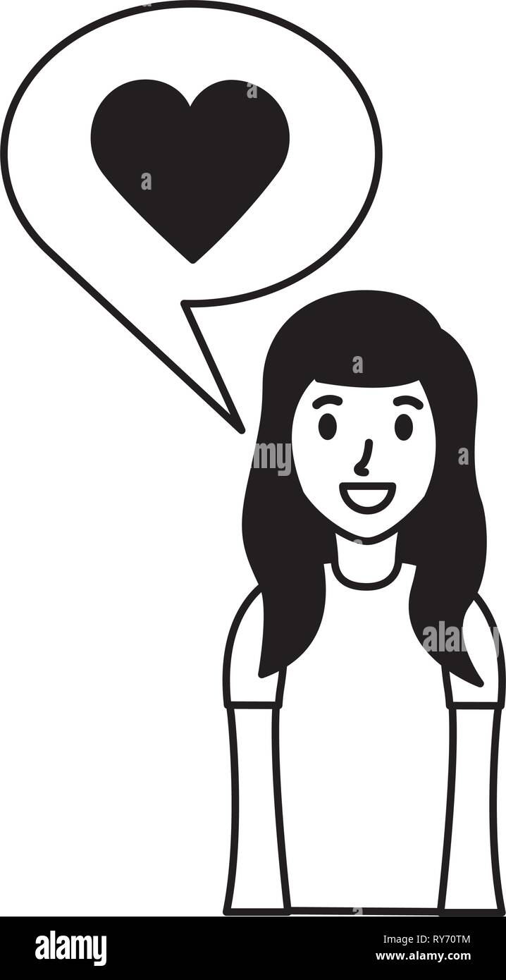 Portrait happy woman speech Stock Vector Images - Alamy