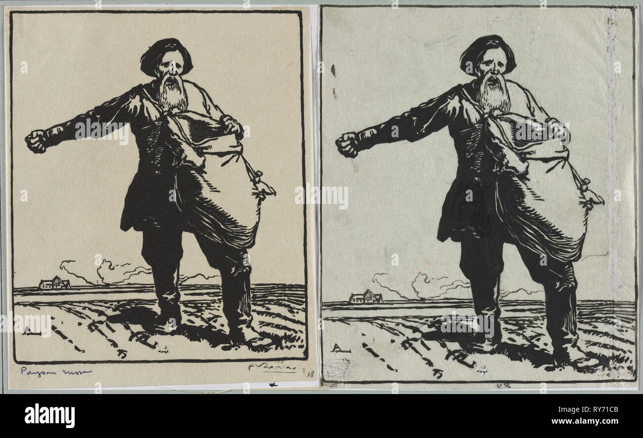 Paysan russe, 1914. Auguste Louis Lepère (French, 1849-1918). Woodcut ...