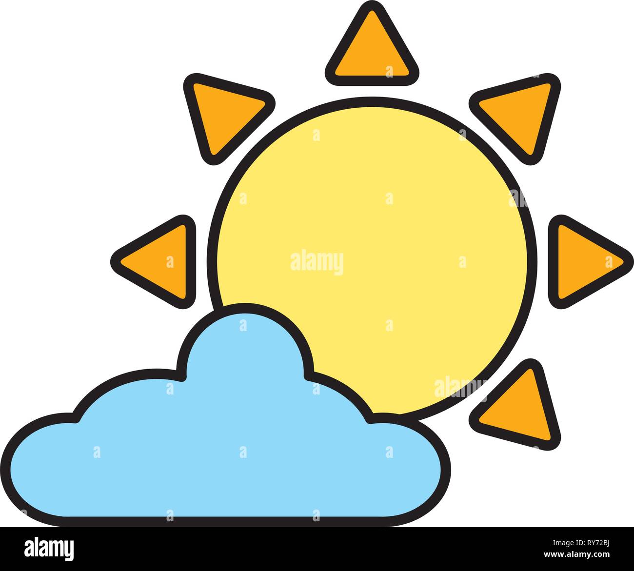 Sun cloud illustration Stock Vector Images - Alamy