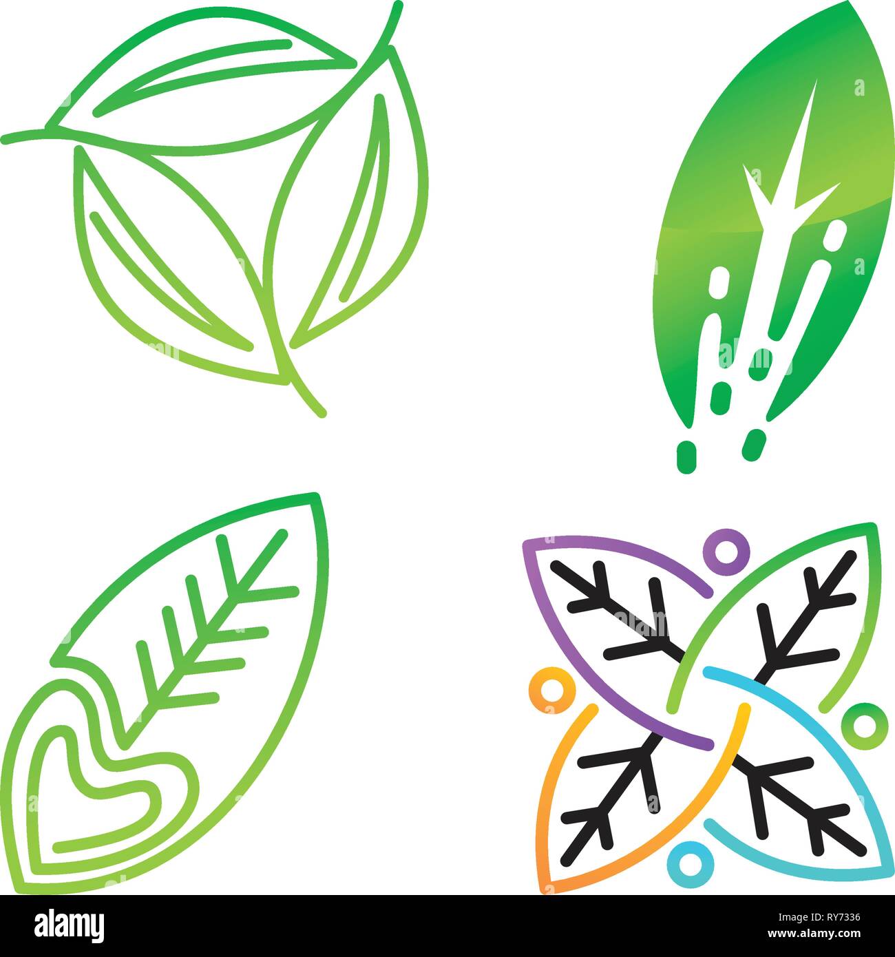Leaf Logo Design Vector Template Set Stock Vector Image & Art - Alamy