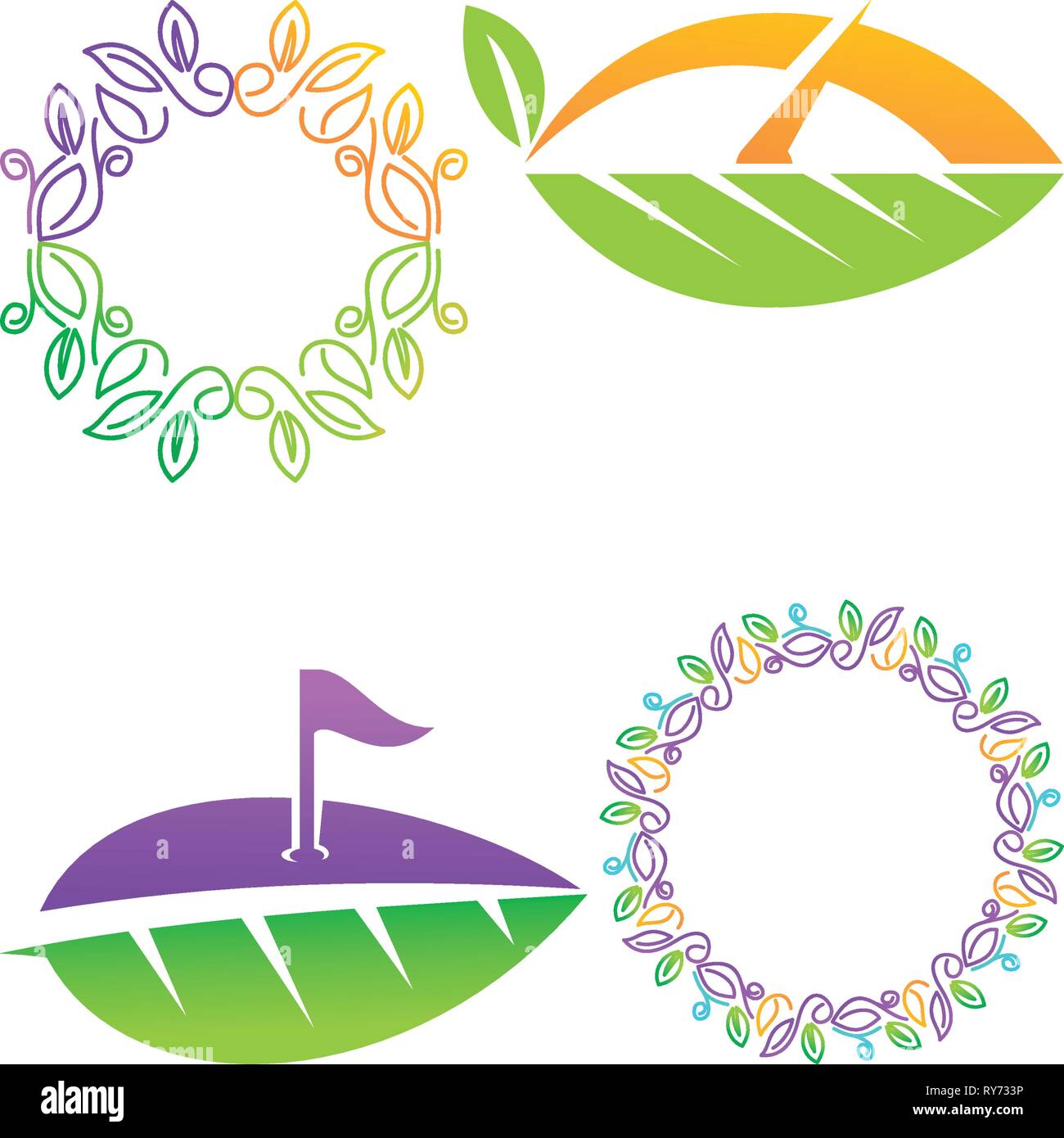 Leaf Logo Design Vector Template Set Stock Vector Image & Art - Alamy