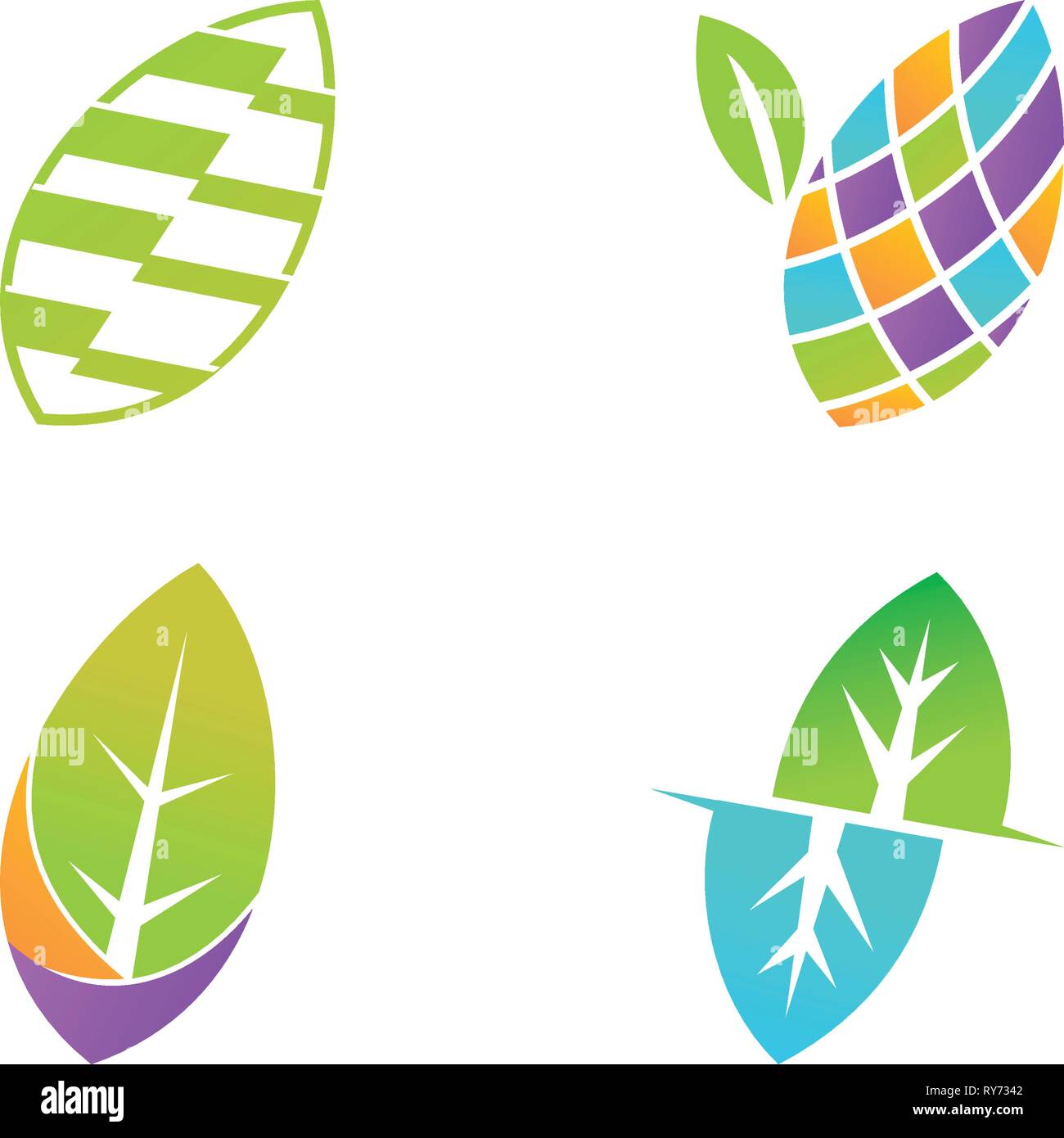 Leaf Logo Design Vector Template Set Stock Vector Image & Art - Alamy