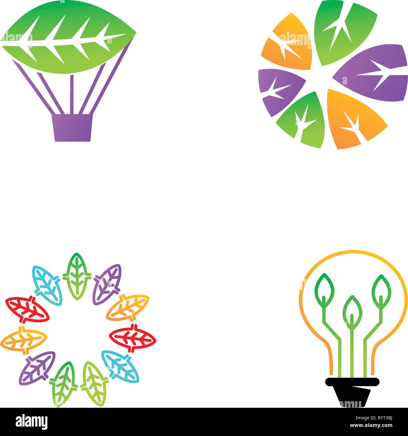 Leaf Logo Design Vector Template Set Stock Vector Image & Art - Alamy