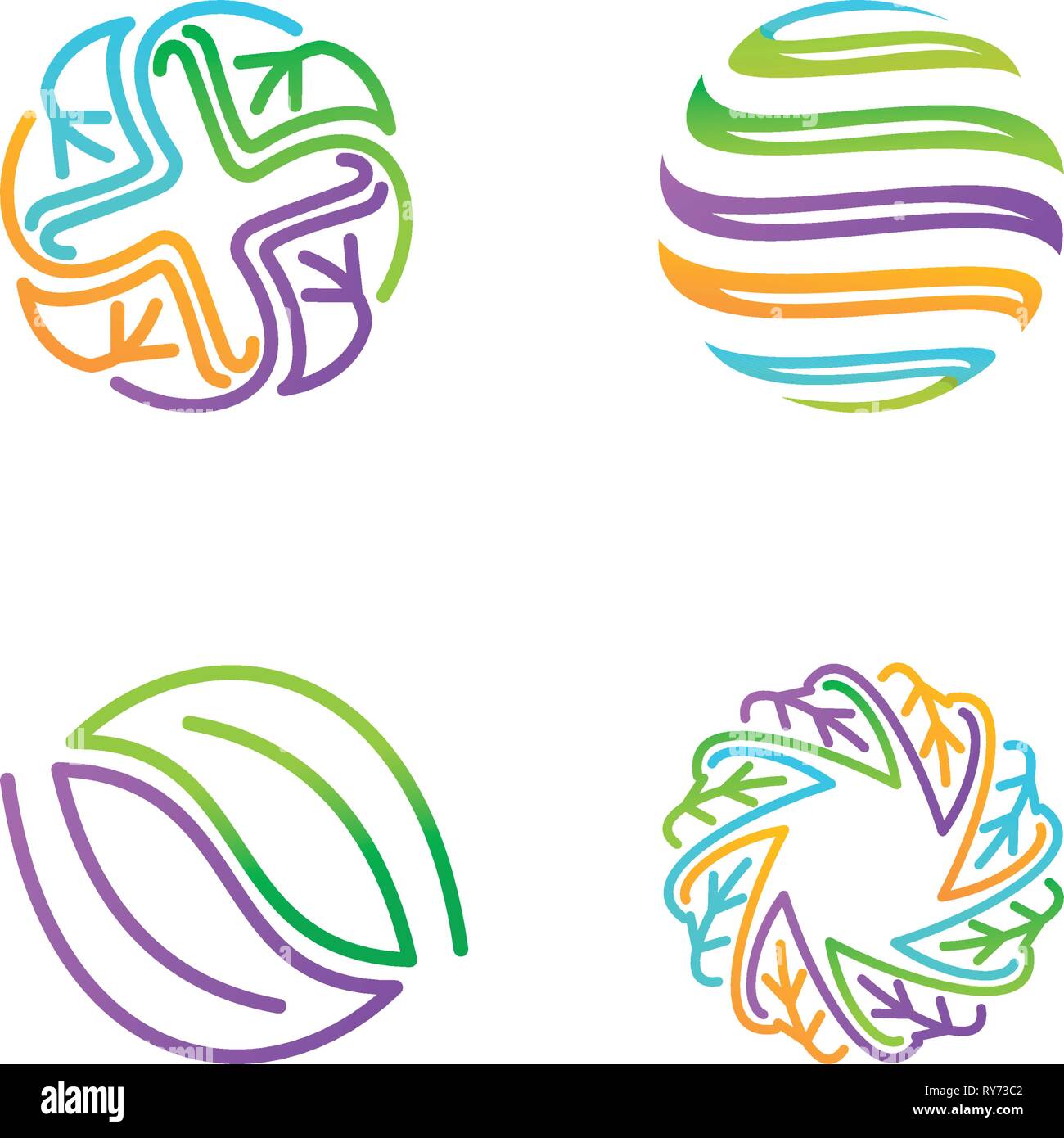 Leaf Logo Design Vector Template Set Stock Vector Image & Art - Alamy