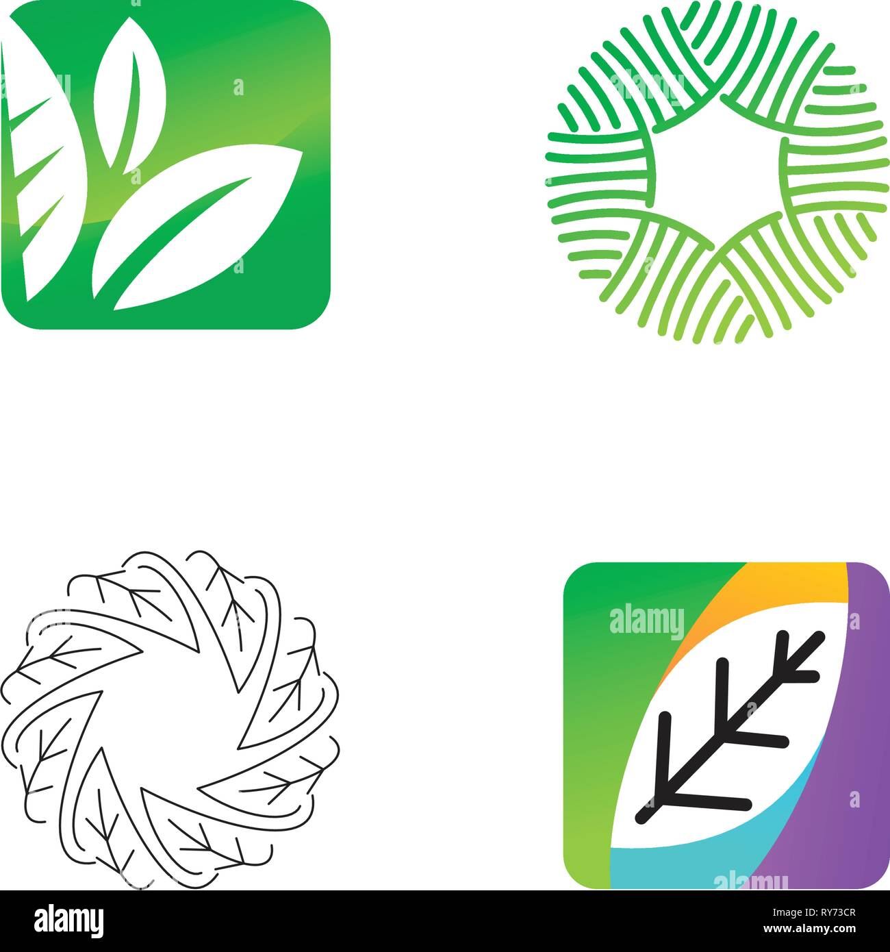 Leaf Logo Design Vector Template Set Stock Vector Image & Art - Alamy