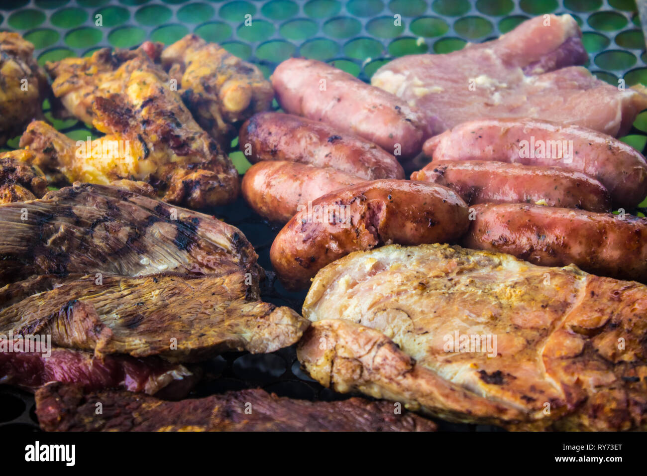 Assorted grilled pork beef hi-res stock photography and images - Alamy