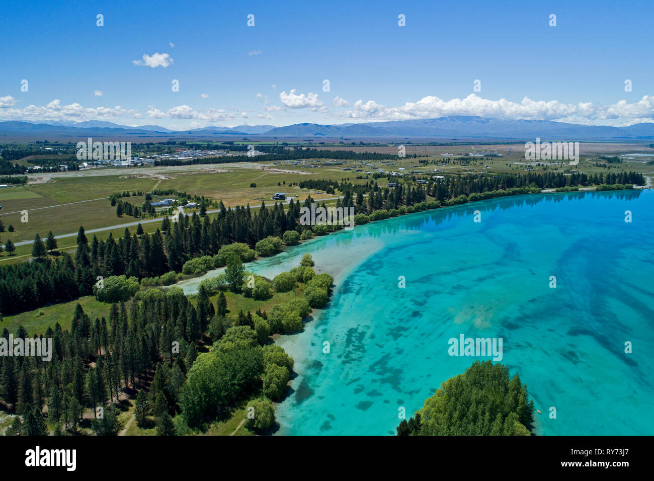 Lake Ruataniwha and Twizel, Mackenzie Country, South Island, New ...